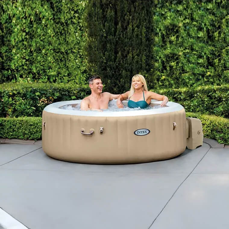 Intex – 77″ X 28″ PureSpa Bubble Massage Inflatable Spa Set, 4-Person ...